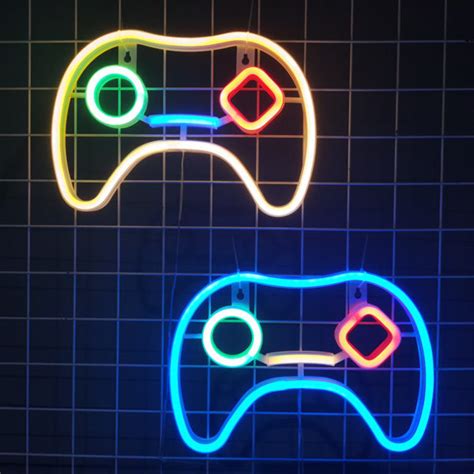 Game Controller Neon Sign Gamepad Led Lights Gaming Room Setup Regisbox