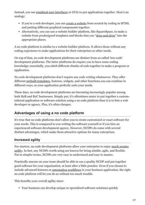 A Quick Guide To No Code Platforms Pdf