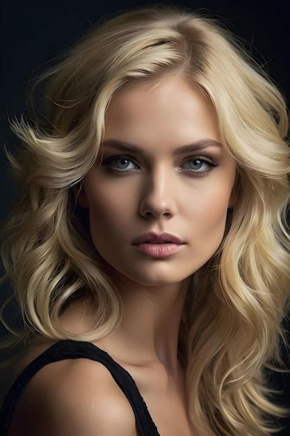 Realistic Blonde Girl Model Posing With Elegance Premium Ai Generated Image