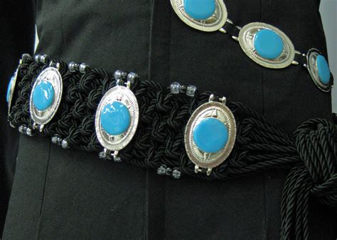 Black Turquoise Concho Belt — Bandk Enterprises Costume Company