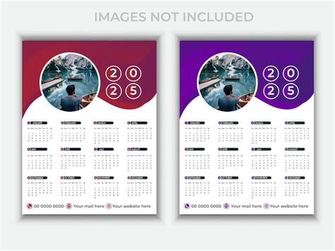 Premium Vector Stylish 2025 Wall Calendar Design Template