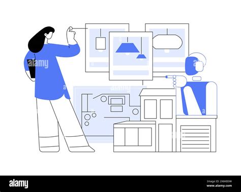 Ai Supported Lighting Design Abstract Concept Vector Illustration Stock