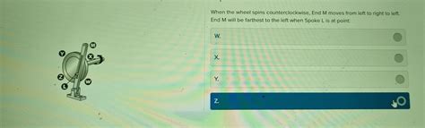 Solved When The Wheel Spins Counterclockwise End M Moves