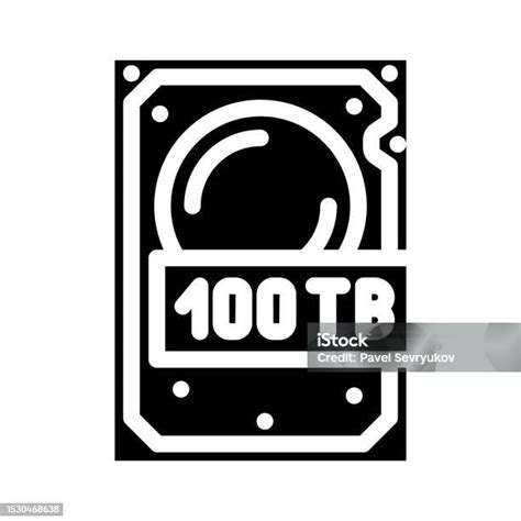 100테라바이트 하드 드라이브 미래 기술 글리프 아이콘 벡터 일러스트레이션 과학에 대한 스톡 벡터 아트 및 기타 이미지 과학