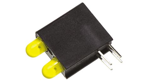 Dialight 553 0233 200f Yellow Right Angle Pcb Led Indicator 2 Leds Through Hole 2 4 V Rs
