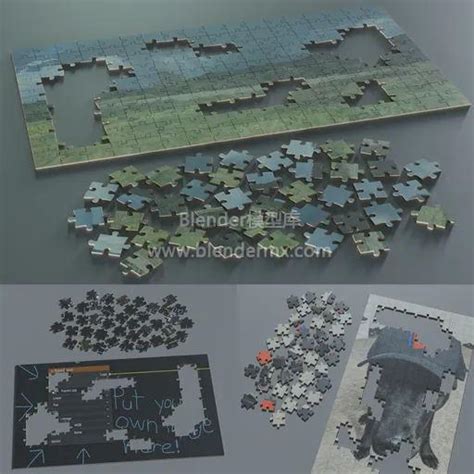 Blender 自定义拼图3d模型素材资源下载 Blender模型库