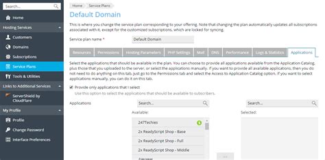 Applications Plesk Onyx Documentation
