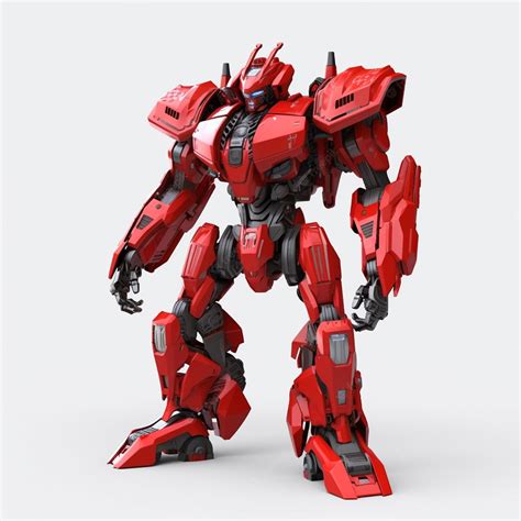 premium photo a red robot with a white background