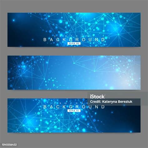 현대 벡터 배너의 과학적 설정 합니다 웹 배너 템플릿 또는 안내 책자에 대 한 미래의 디지털 과학 기술 개념 과학 벡터