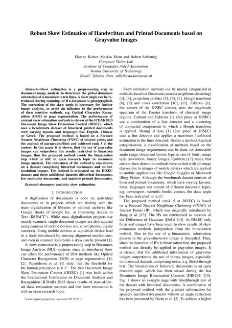 Pdf Robust Skew Estimation Of Handwritten And Printed Documents Based