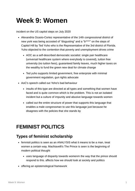 Week 9 Notes Ps1101e Introduction To Politics Nus Thinkswap