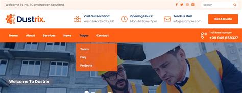 Collection Of 30 Free Construction Website Templates With Html Css Javascript And Php