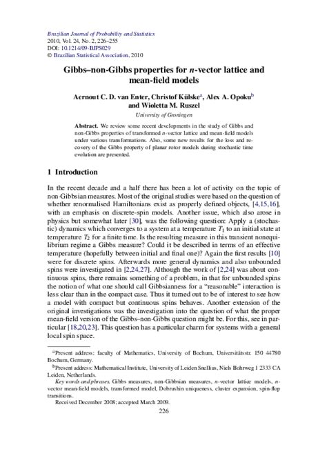 gibbs non gibbs properties for n vector lattice and mean field models