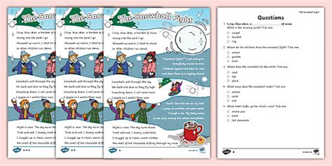 Snowball Poetry Pack Differentiated Reading Comprehension