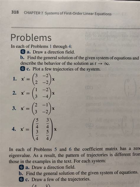 318 Chapter 7 Systems Of First Order Linear Equations
