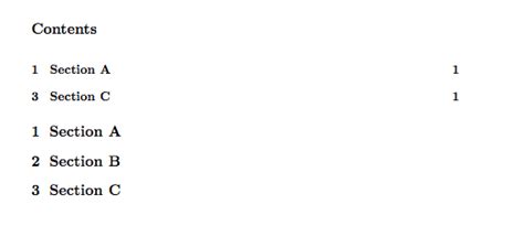 Sectioning Exclude Numbered Section From Toc TeX LaTeX Stack Exchange