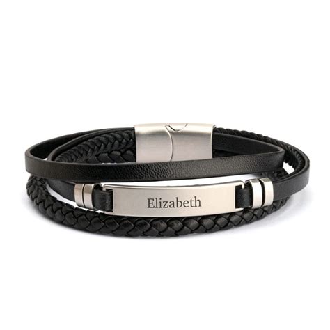 Braided Leather Cuff Bracelet 3 Layers