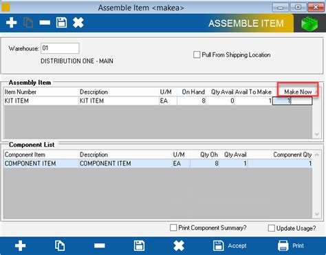 D1 Creating Assembly Or Kit Items
