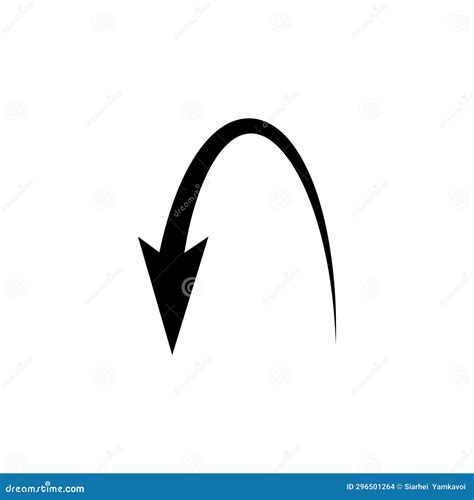 Object Flight Path Arrow Semicircular Rounded Curved Geometric Trajectory Arrow Up And Down
