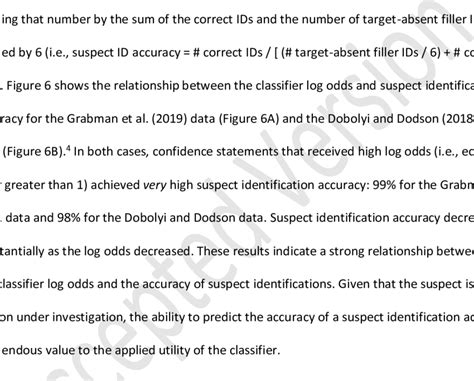 Suspect Id Accuracy Plotted For Each Log Odds Bin The Size Of The