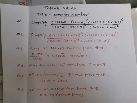 Tutorial N003title Complex Numberq1 Simplify Cos4θisin4θ7⋅cosθ−