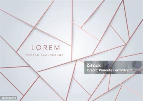 추상적인 고급 로즈 골드 기하학적 삼각형은 흰색 배경에 텍스트 공간이 있습니다 로즈골드에 대한 스톡 벡터 아트 및 기타 이미지 로즈골드 로우 폴리곤 모델링 한 줄로