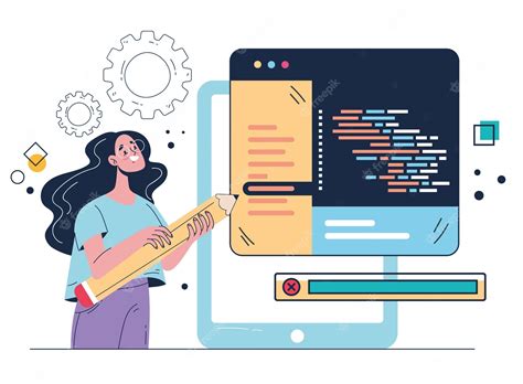 Premium Vector Software Code Program Business Developer Code Web Site