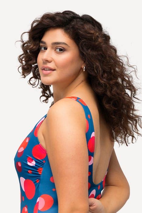 Bubble Print Swimsuit Whale Blue Ulla Popken