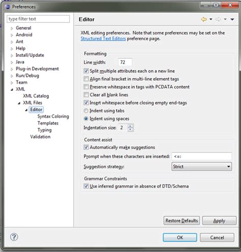 Auto Formatting Android Xml Files With Eclipse