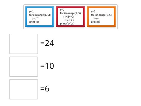Match The Python Program Code With Its Result Match Up