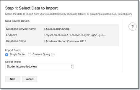 Import Data From Amazon Rds Mysql Zoho Analytics Help