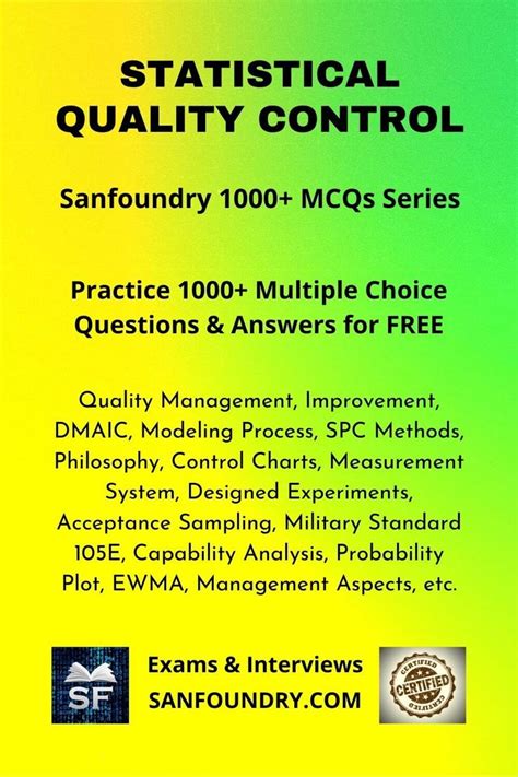 Statistical Quality Control MCQ Multiple Choice Questions