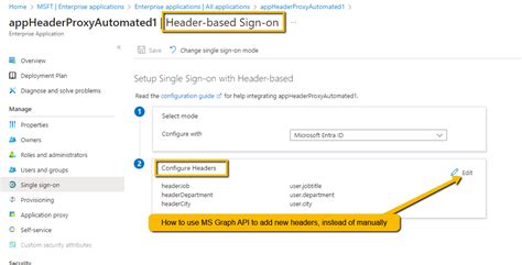 How To Configure New Headers In A Header Based Sso Enterprise Application Using Ms Graph Api