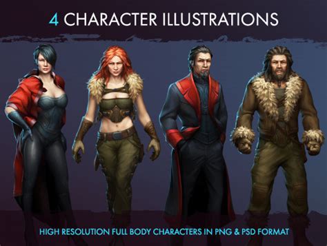 Character Illustrations 2d 角色 Unity Asset Store