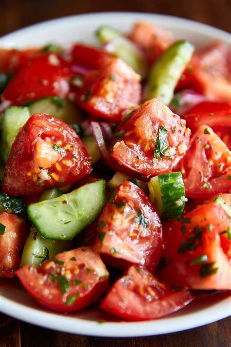 Rustic Tomato And Cucumber Salad Craving Tasty