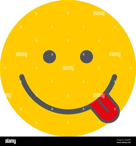 Face Savoring Delicious Food Licking Lips Emoji Stock Vector Image