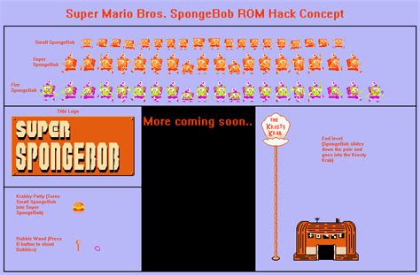 Super Mario Bros Nes Rom Hack Concept Spongebob By