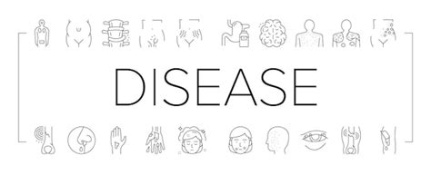 Premium Vector Disease Health Problem Collection Icons Set Vector