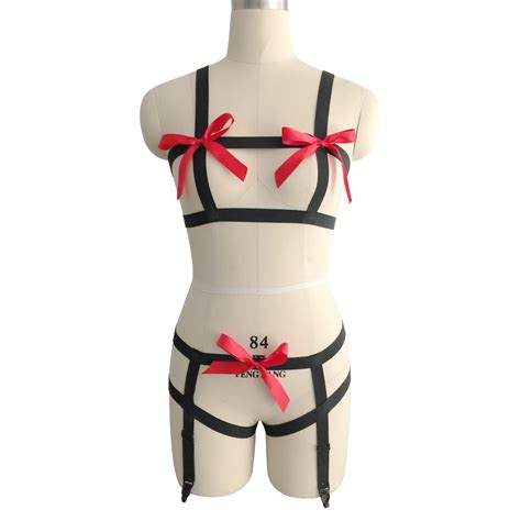 Sexy Sexy Black Lingerie Set Couples Bondage Harness Lingerie Latina