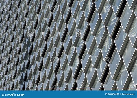 Parametric Architectural Facade With Diamond Pattern Royalty Free
