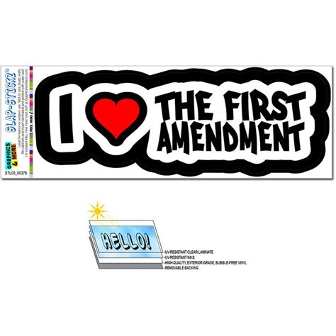 I Love Heart 1st Amendment First Free Speech Automotive Car Window