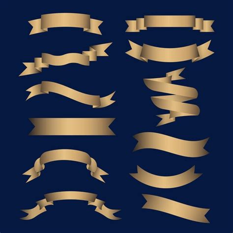 럭셔리 리본 골드 번들 디자인 프리미엄 벡터