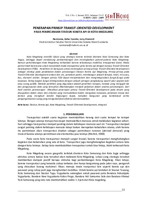 Pdf Penerapan Prinsip Transit Oriented Development Pada Perencanaan Stasiun Kereta Api Di Kota