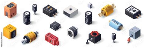 Diverse Capacitor Configurations In Isometric View A Visual Layout Of