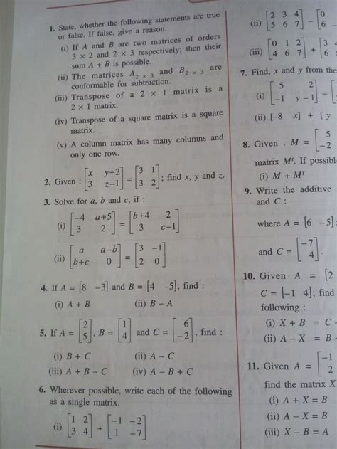 matrices in concise mathematics i c s e class 10