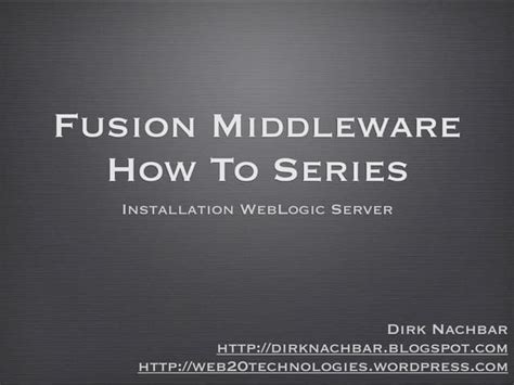 Fusion Middleware 11g How To Part 2 Key Operating Systems