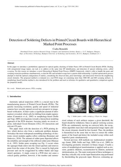 Detection Of Soldering Defects In Printed Circuit Boards With Hierarchical Marked Point Processes