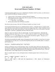 Lab 9 Pythag Arrays And Fibs Docx CSE 1223 Lab 9 Arrays And