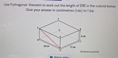 Solved Use Pythagoras Theorem To Work Out The Length Of De In The