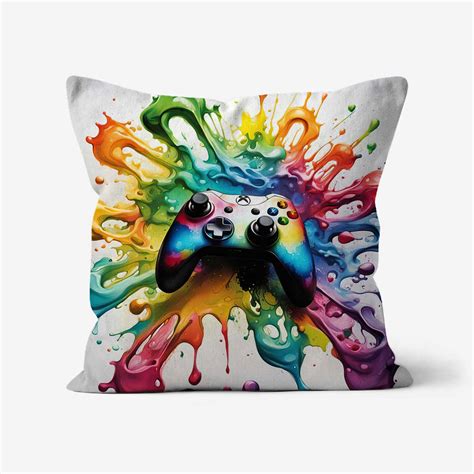 Multicoloured Games Controller Art Cushion Artful Expressions